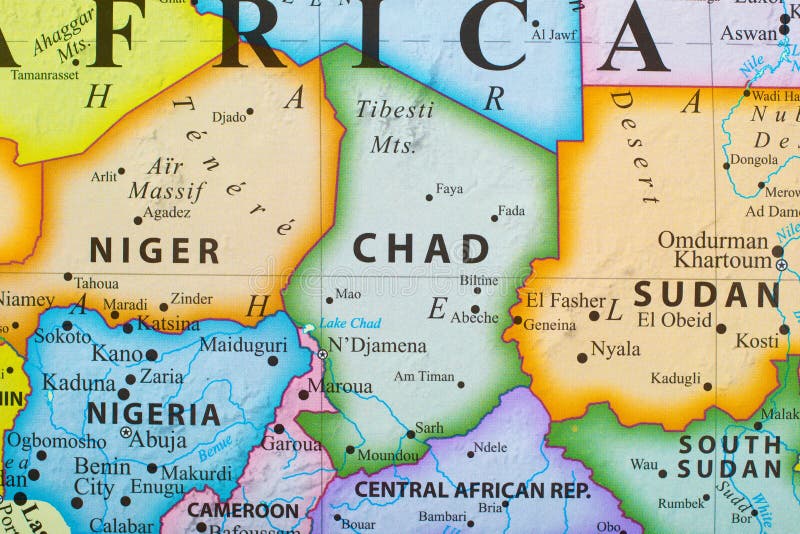 Kaart van tsjaad stock foto. Image of kaart, tsjaad - 173476128