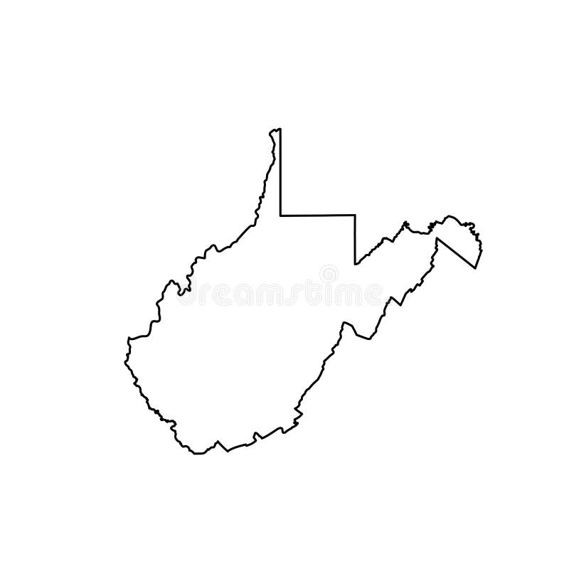 Kaart Van U S Staat Van West-Virginia Vector Illustratie - Illustration ...
