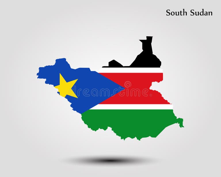 Kaart van Zuid-Soedan stock illustratie. Illustration of kunstwerk ...