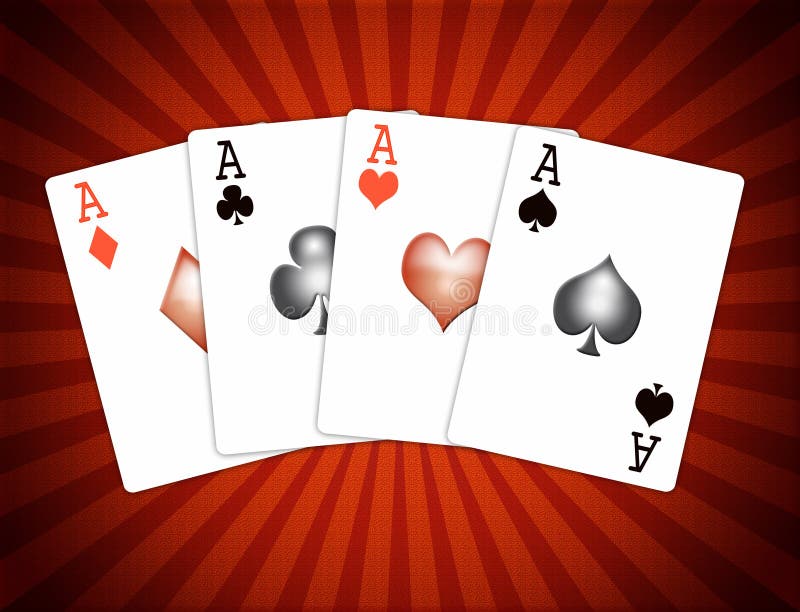 Het Spelen Kaarten En Spaander Voor Een Pook Stock Illustratie ...