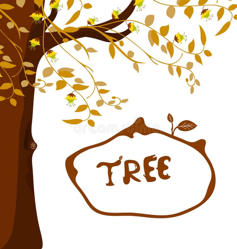 Kaartontwerp Met Gestileerde Boom Vector Illustratie - Illustration of ...