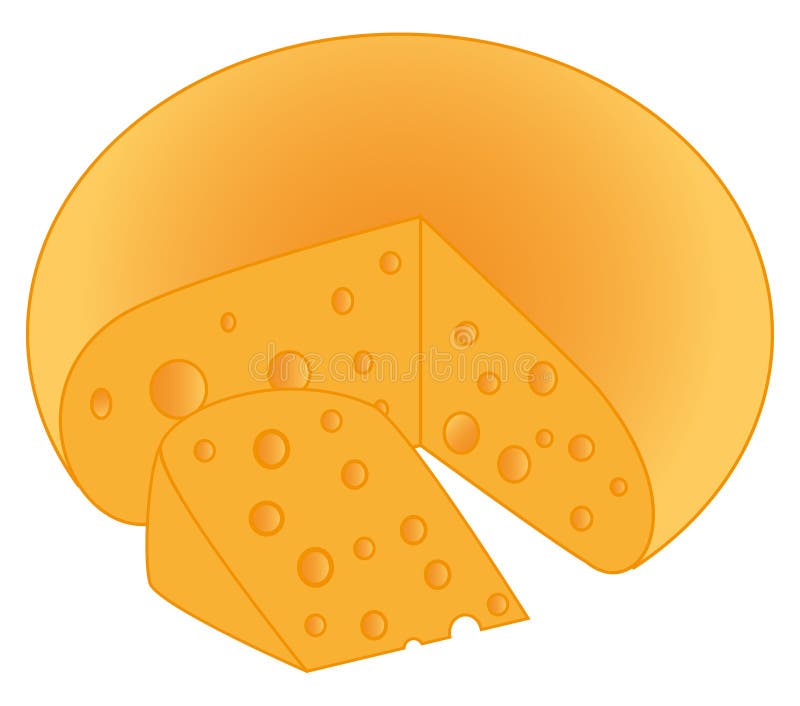 Drie stukken van kaas vector illustratie. Illustratie bestaande uit ...