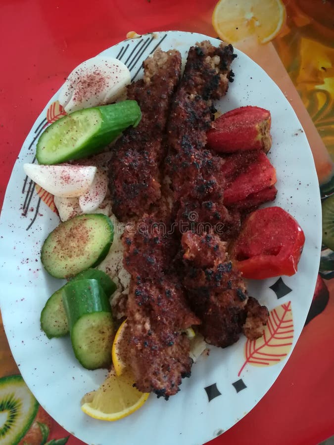 Kababs stock image. Image of taste, bread, meat, food - 124393195