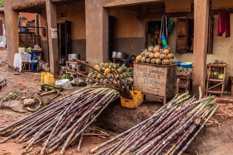 KABALE, UGANDA - MARCH 18, 2020: Fruis and Vegetables Stall in Kabale ...