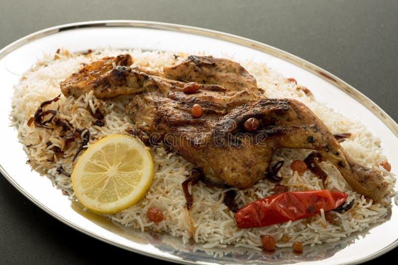 Kabsa Rice with Grilled Chicken - Mandi - Kabsah - Mandi Rice with ...