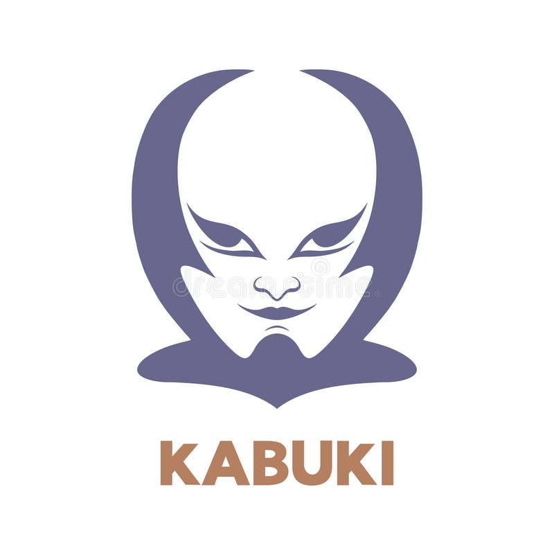 Kabuki art face stock vector. Illustration of head, mask - 358594395