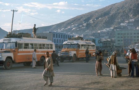 1975. Afghanistan. Bus Station in Kabul. Editorial Image - Image of ...