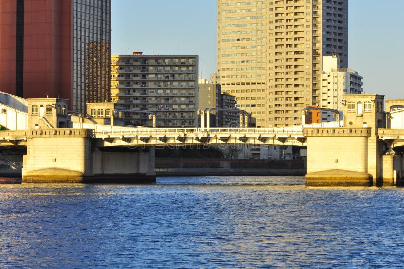 Kachidoki bridge editorial image. Image of travel, urban - 23332770