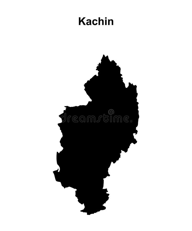 Kachin outline map stock illustration. Illustration of burma - 360612376