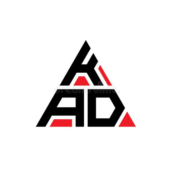 KAD Triangle Letter Logo Design with Triangle Shape. KAD Triangle Logo ...