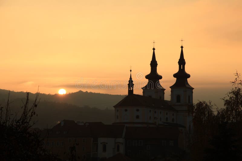 Kadan church stock photo. Image of sunset, europe, baroque - 32275178