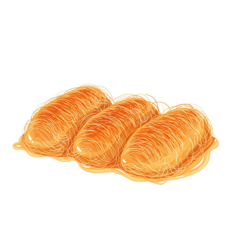 Turkish Dessert Kunefe or Kunafa Stock Vector - Illustration of cheese ...