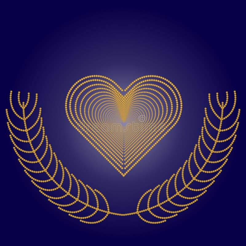 Kader in De Vorm Van Een Hart Op Donkerblauwe Achtergrond Vector ...
