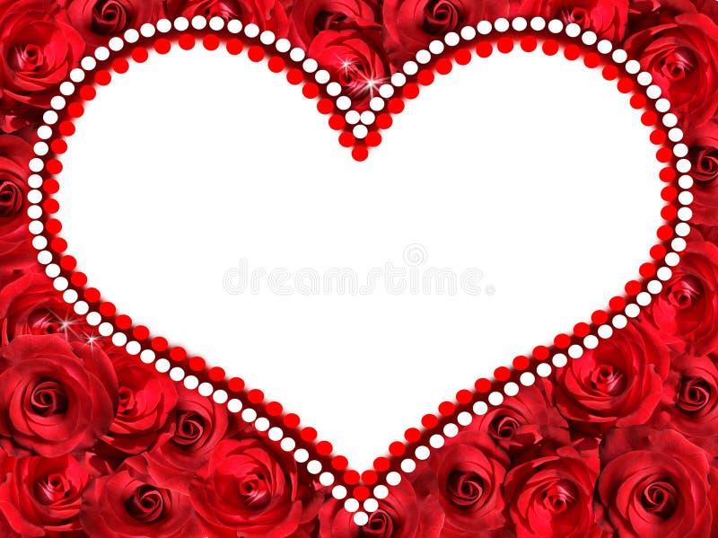 Kader in De Vorm Van Een Hart Van Rode Rozen Stock Foto - Image of ...