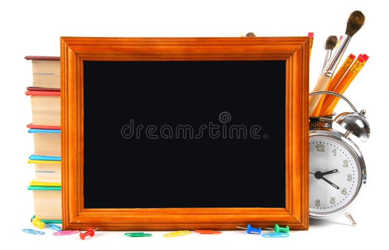 Kader En Schoolhulpmiddelen Op Witte Achtergrond Stock Afbeelding ...