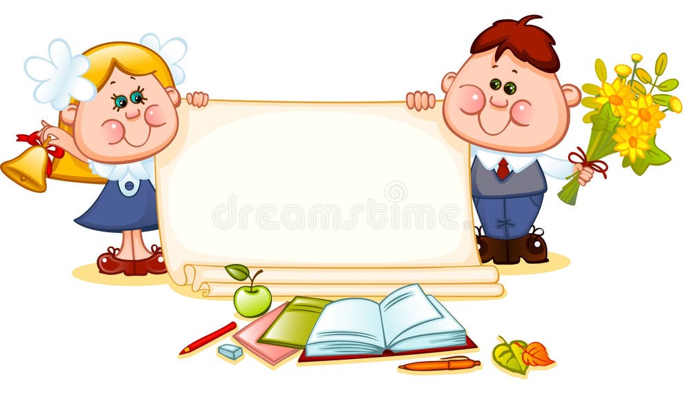 Kader met schoolkinderen vector illustratie. Illustration of onderwijs ...