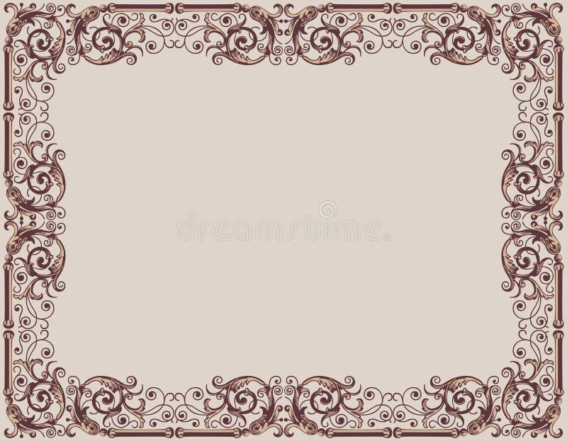 Kader in oude stijl vector illustratie. Illustration of sier - 44159065