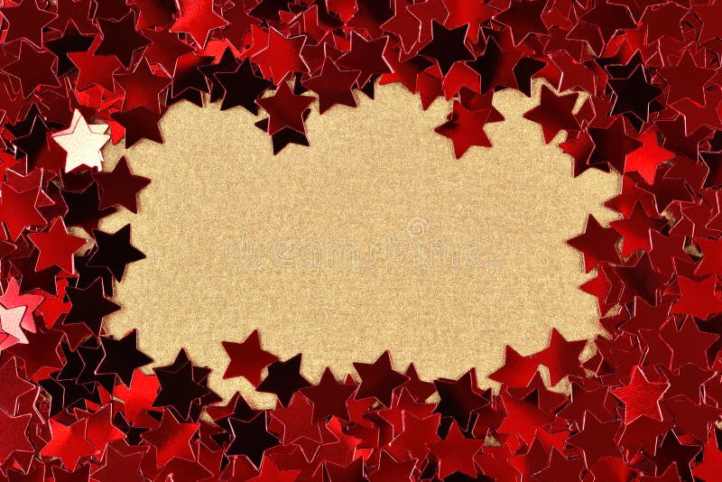 Kader Van Confettien in De Vorm Van Rode Sterren Stock Foto - Image of ...