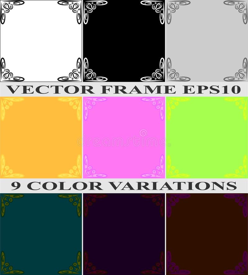 Kader Vector 9 Kleurenvariaties EPS10 Vector Illustratie - Illustration ...