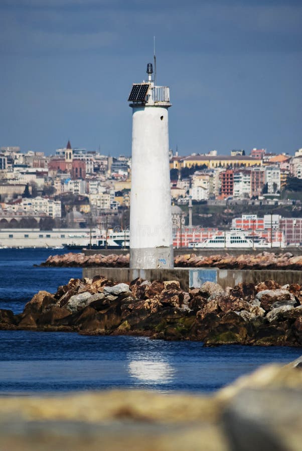 Kadiköy Breakwater and Sea Lighthouse - Istanbul Stock Photo - Image of ...
