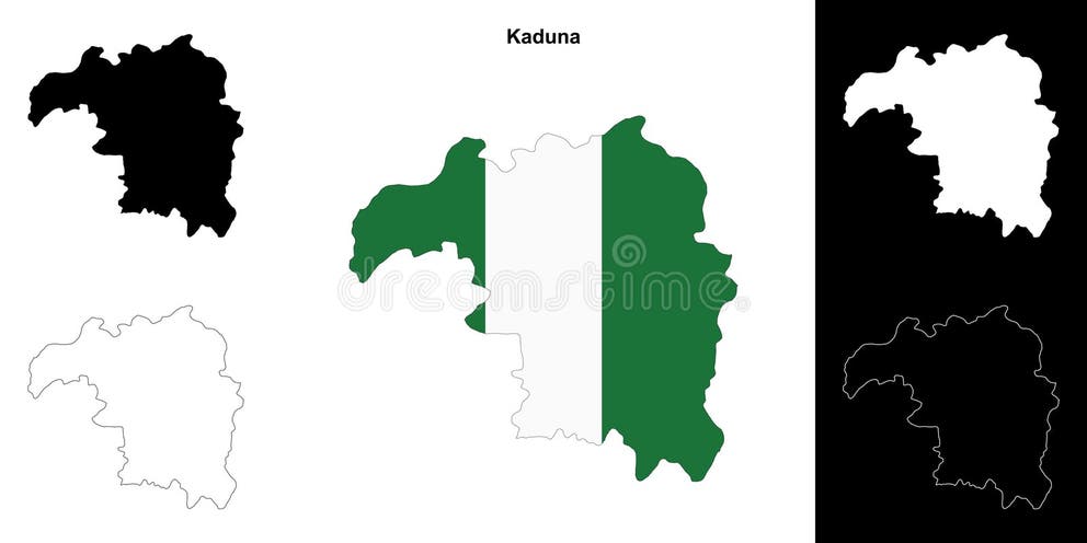 Kaduna outline map stock vector. Illustration of shape - 356522674