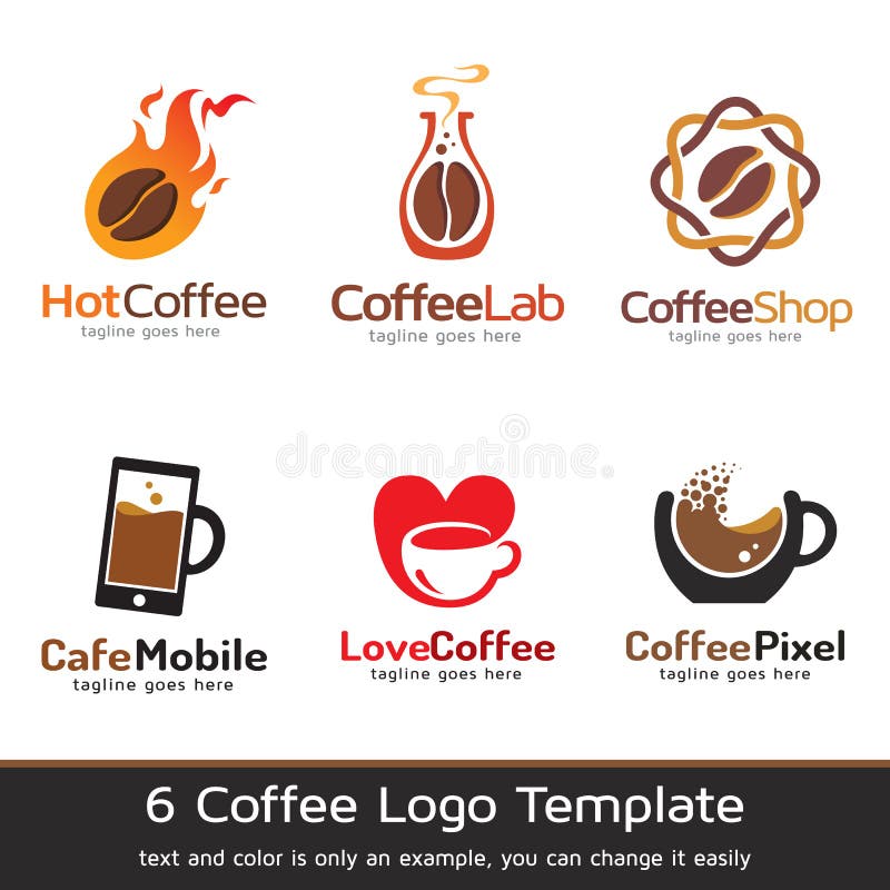 Logo Med Koppen Av Varmt Kaffe Vektor Illustrationer - Illustration av ...