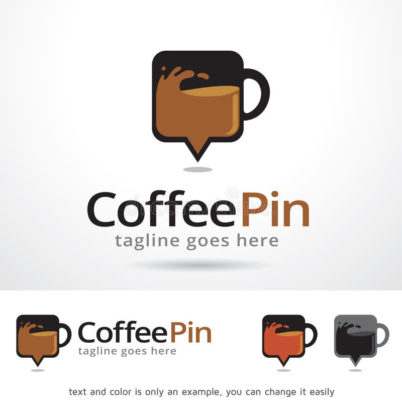 Kaffe Pin Logo Template Design Vector Vektor Illustrationer ...