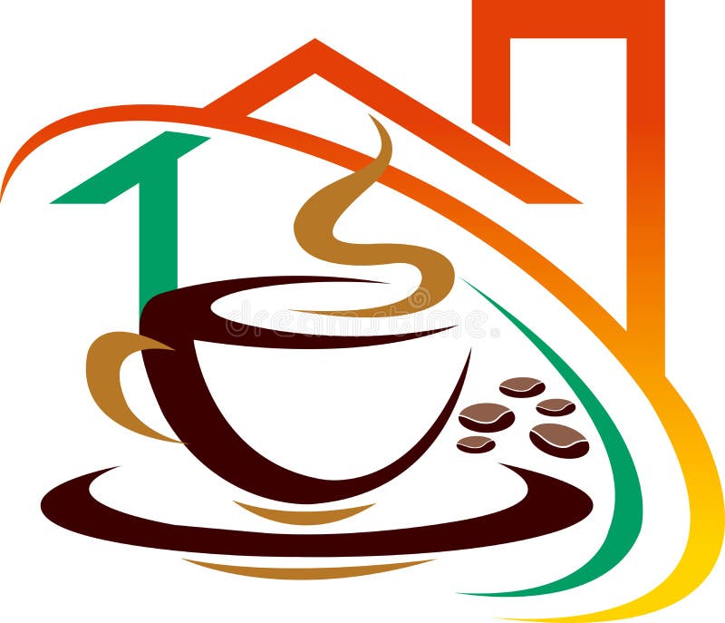 Kaffeehaus-Logo . Kaffeezeigersymbol. Logo Mit Geotag Mit Kaffee ...