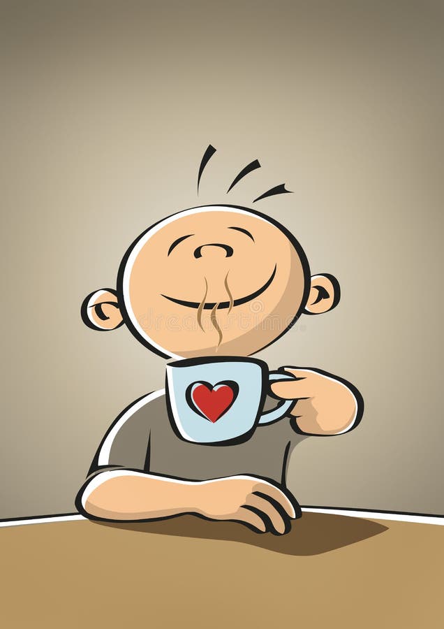 Kaffeepause stock abbildung. Illustration von karikatur - 7896488