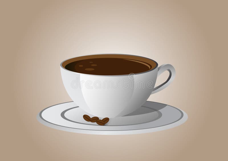 Symbol För Kaffekopp, Tecknad Filmstil Vektor Illustrationer ...