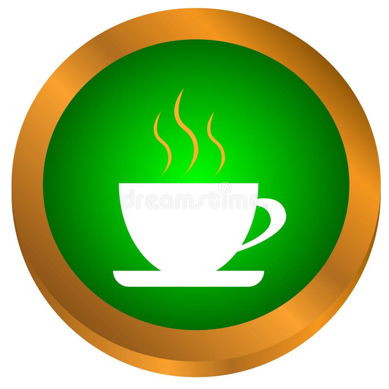 Kopp Kaffesymbol, Tecknad Filmstil Vektor Illustrationer - Illustration ...