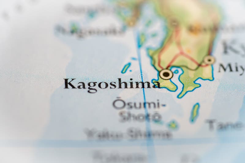 Kagoshima, Japan Highlighted on a World Map Stock Photo - Image of ...