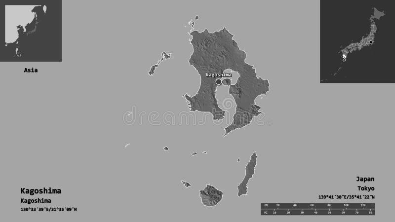 Kagoshima, Prefecture of Japan,. Previews. Bilevel Stock Illustration ...
