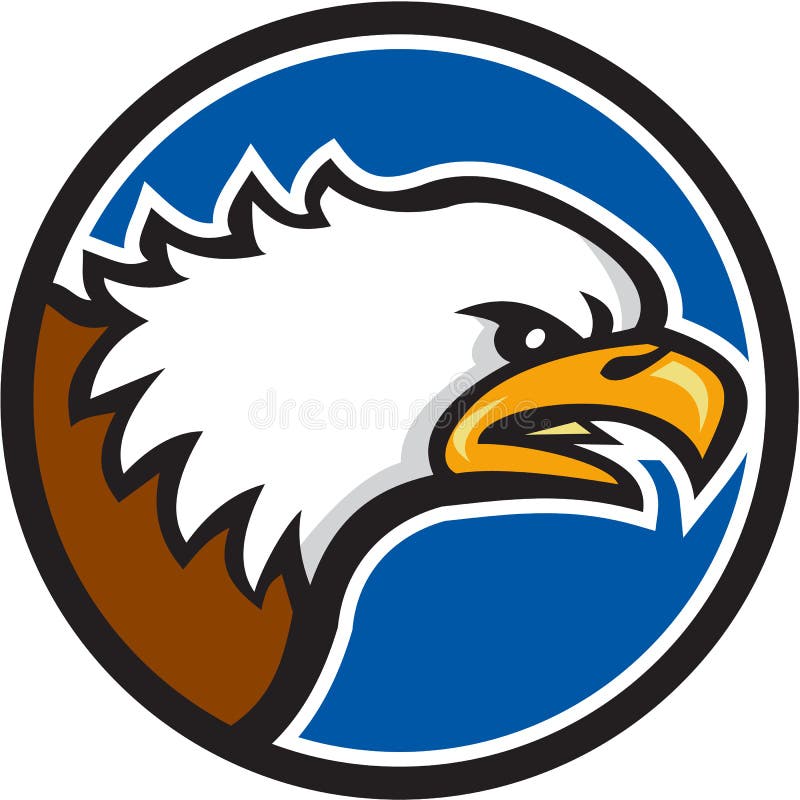 Kahler Eagle Head Screaming Circle Retro Vektor Abbildung ...