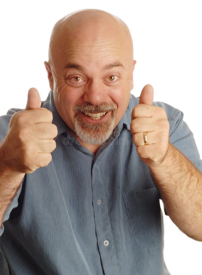 Kahler Mann, Der Daumen Aufgibt Stockbild - Bild von menschlich ...