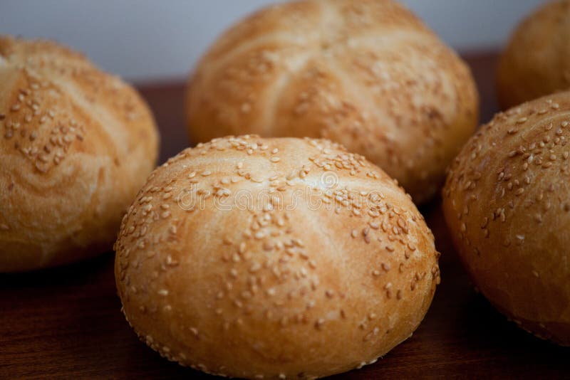 Kaiser Roll Bread Vienna Rolls on a Table Stock Photo - Image of food ...