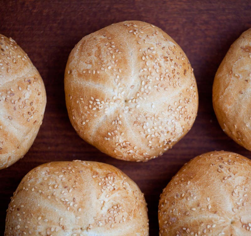 Kaiser Roll Bread Vienna Rolls on a Table Stock Image - Image of ...