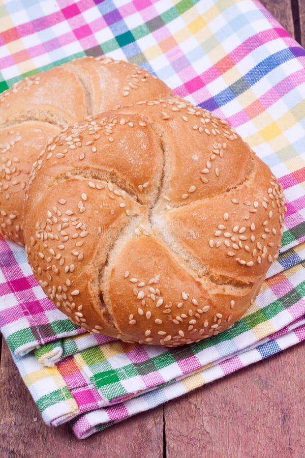 Kaiser roll bread stock image. Image of grain, brown - 46386193