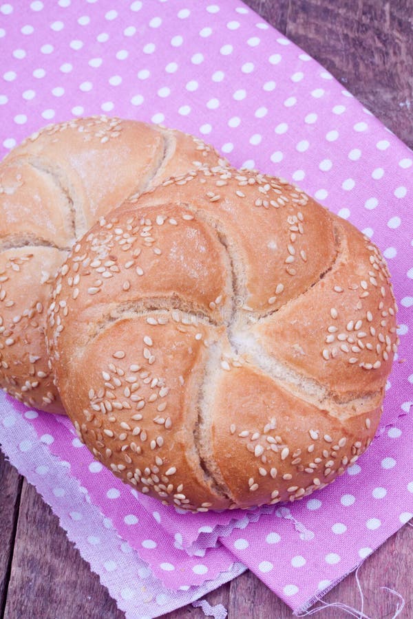 Kaiser roll bread stock image. Image of grain, brown - 46386193