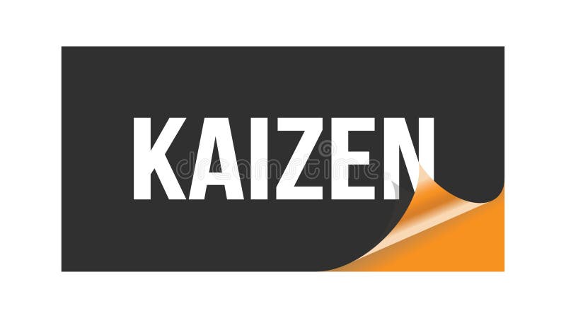 KAIZEN Text Written on Black Orange Sticker Stock Illustration ...