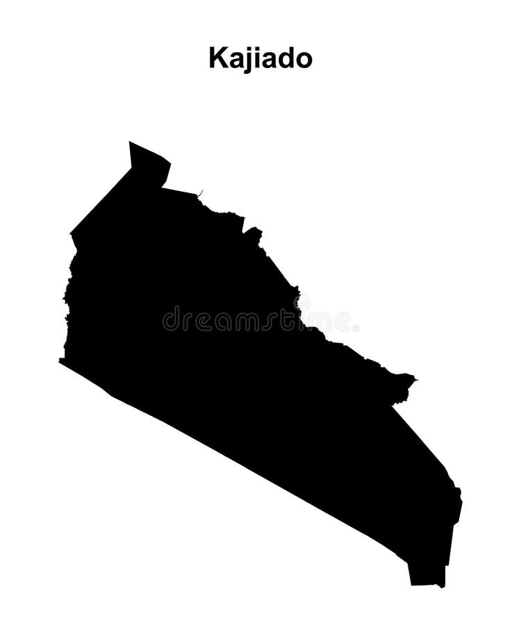 Kajiado outline map stock vector. Illustration of cartography - 360470296