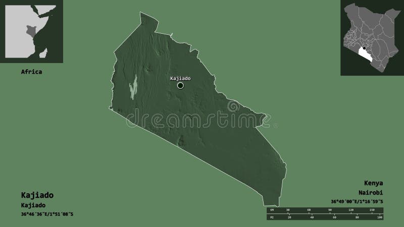 Kajiado County Republic of Kenya, Rift Valley Province Map Vector ...