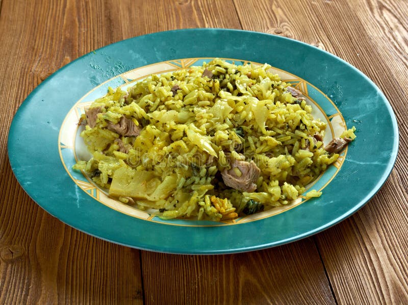Kalam Polow stock photo. Image of vegetable, pork, leek - 42160664