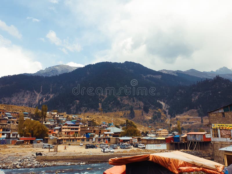 Kalam vallay mountain side stock image. Image of capmountain - 199182497