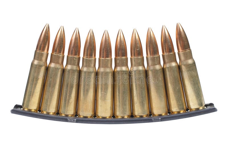 Kalaschnikowpatronen Mit Munitionsclip Stockfoto - Bild von voll ...