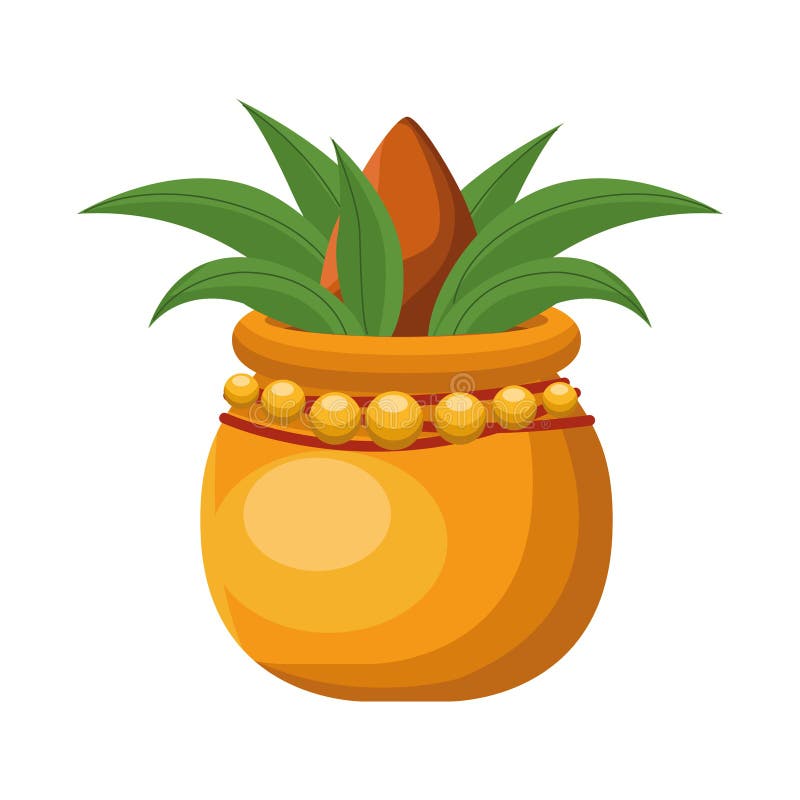 Kalash with coconut stock vector. Illustration of indian - 228739432