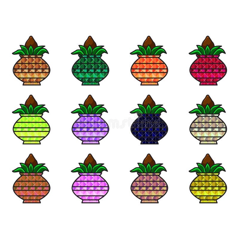 Kalash icon set stock illustration. Illustration of kalash - 258993660