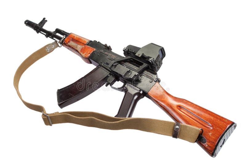 Kalashnikov AK Assault Rifle with Optical Sight Stock Image - Image of ...