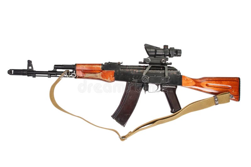 Kalashnikov Ak 47 with Optic Sight Stock Photo - Image of famous ...