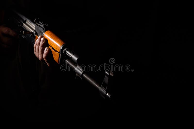 Kalashnikov Assault Rifle Close-up Stock Image - Image of armed, danger ...